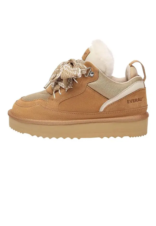 EVERAU AUSTRALIA Papuan Lace Up Sneaker Boots In Chestnut - Gold