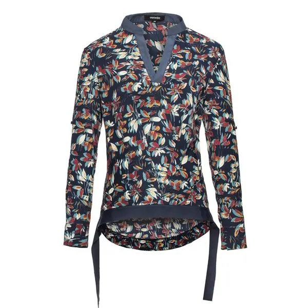 SMART AND JOY Leaves Print V-neck Blouse