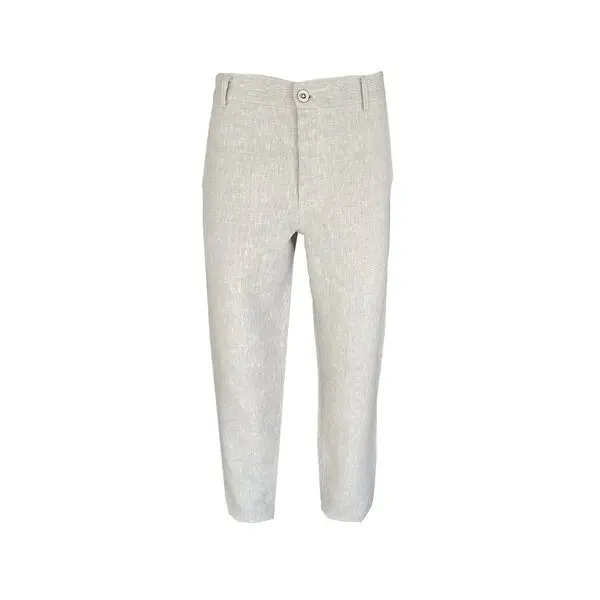 Haris Cotton Linen Pant In Natural Color - Grey