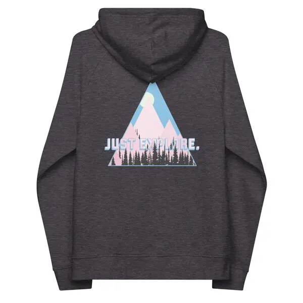ANCHOR & CREW Heather Just Explore. Seeker Organic Cotton Raglan Hoodie - Black