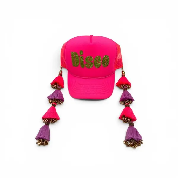 JULIA CLANCEY Disco Tasseltastic Dorado Trucker Cap - Pink