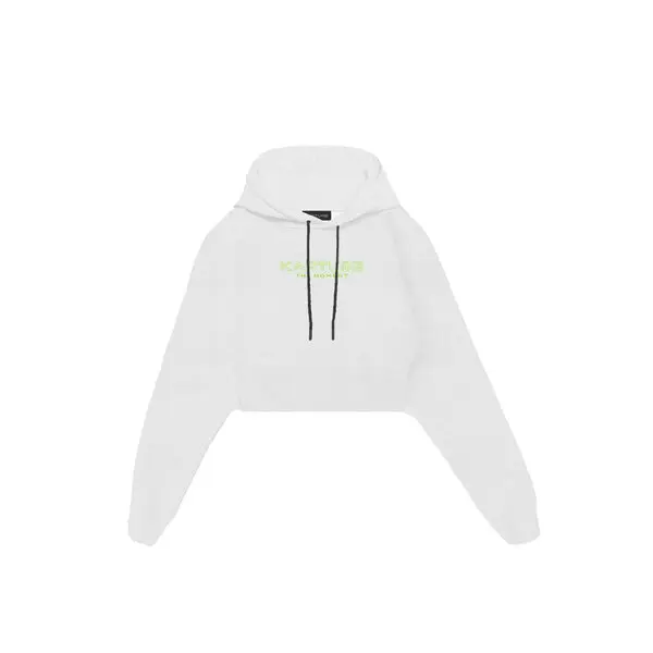 KAPTURE Travel Logo-print Cropped Hoodie - White