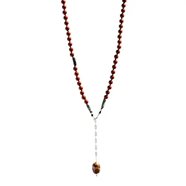 AMONTA Silver / Black Ember Necklace - Silver/black