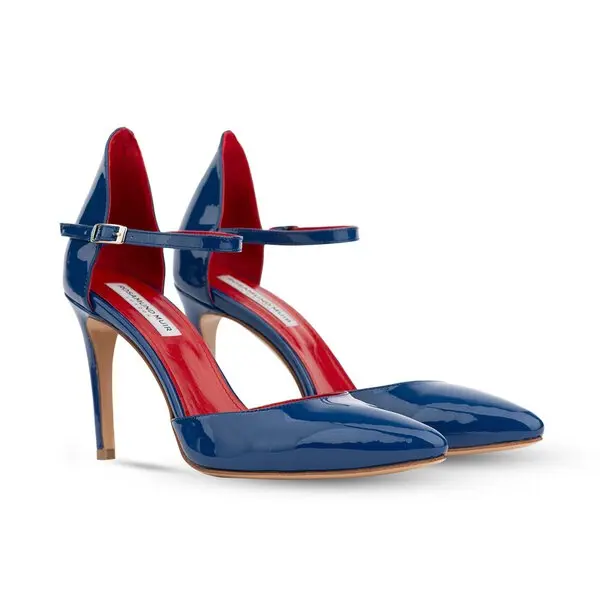 ROSAMUND MUIR LONDON Lumina Patent Heels - Blue
