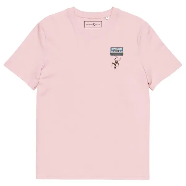 ANCHOR & CREW Cotton Cassette Monkey Organic Cotton Embroidered T-shirt - Pink