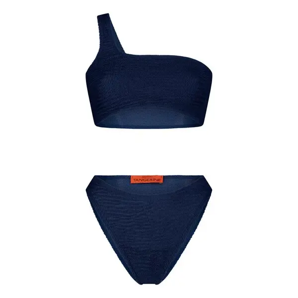 MAISON TANGERINE Mykonos Crinkle Swimsuit Bikini Deep - Blue