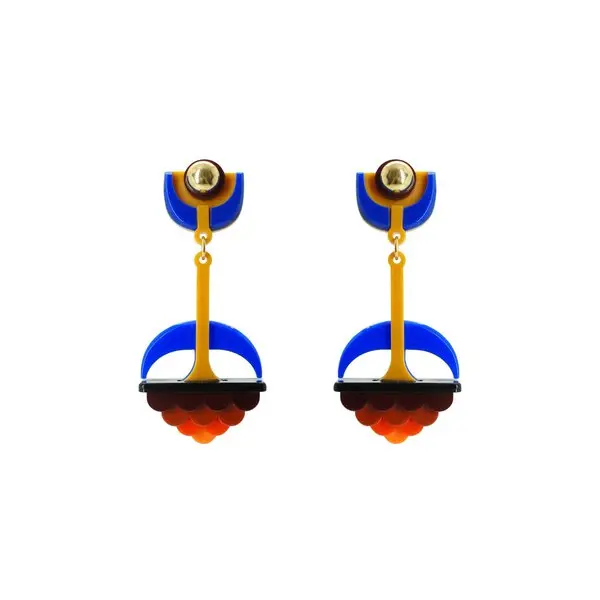 GISSA BICALHO Handmade Acrylic Earring Filianto Topaz - Blue
