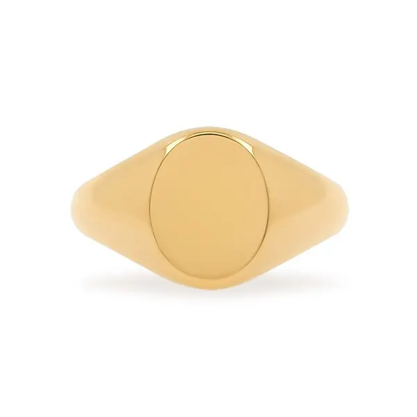 Côté Caché Oval Pinky Signet Ring - Gold