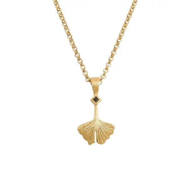 CLAIRE HILL DESIGNS Ginkgo Leaf Charm Necklace - Gold