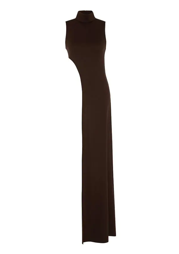 KHELA THE LABEL Stay Mad Asymmetric Top - Brown