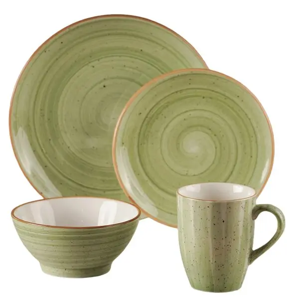 Turgla Home Therapy Collection 4-piece Dinnerware Set - Green