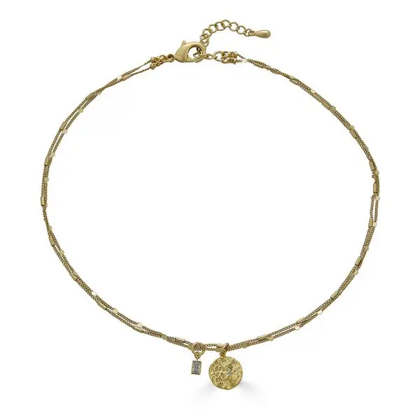 LONI PAUL JEWELRY Delicate Hammered Coin Necklace - Gold