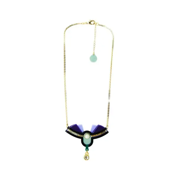 GISSA BICALHO Acrylic Handmade Necklace Alamanda Aubergine - Purple