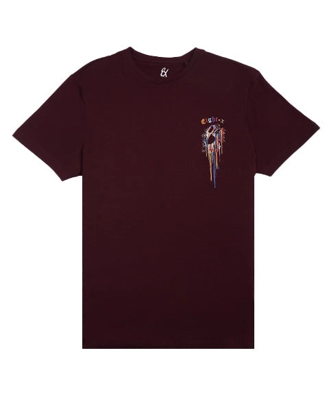 EIGHT X Contents Under Pressure Graphic T-shirt Burgundy - Red