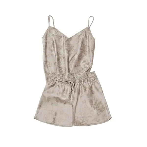DECOFLUX HOME Neutrals / Short Pyjama Set Shirt And Shorts Rose Line Almond - Brown