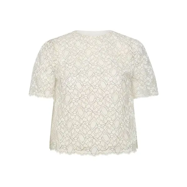 LILY AND LIONEL Calippo Lace Short Sleeve Top - White