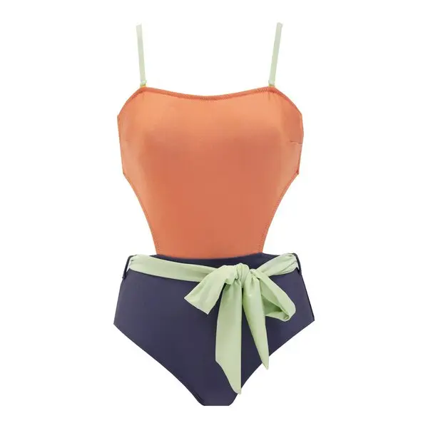 AULALA PARIS Jazzed Up One-piece Swimsuit With Belt - Orange