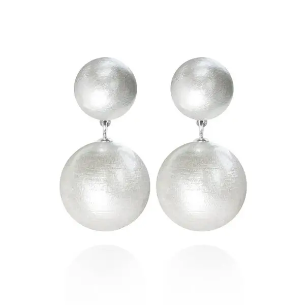 SAULE LABEL Sonia Classic Earrings In Frost - Silver