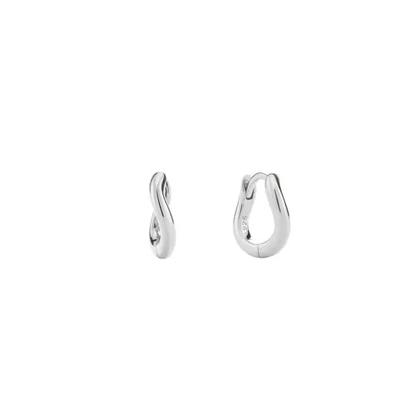 VANCHI Nori Mini Twisted Huggies - Silver