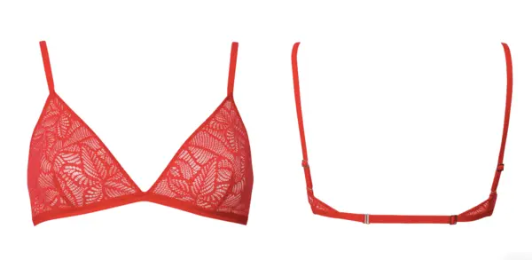 BOTT LINGERIE Wireless Lace Triangle Bra La First Hot - Red