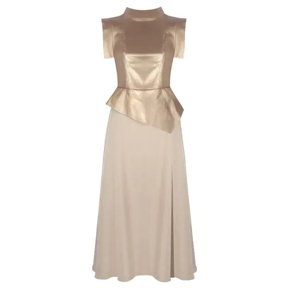 MIRIMALIST Concrete Midi Dress - Gold