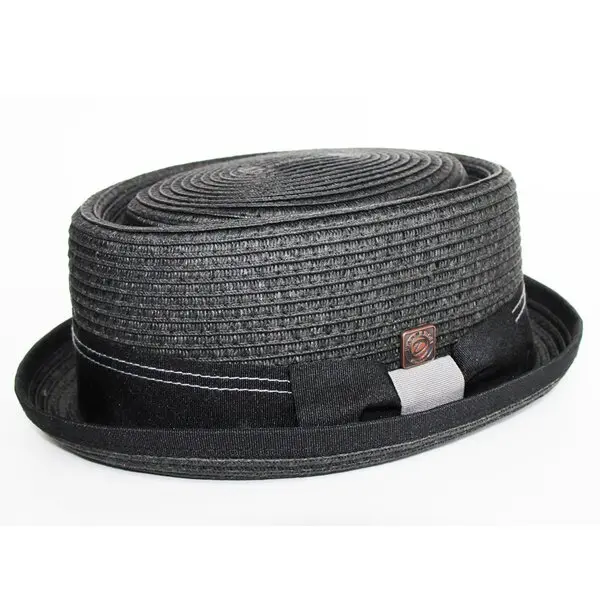 DASMARCA HATS Dasmarca Rico Summer Telescope Crown Lightweight Breathable Rude-boy Mod Porkpie Hat - Black
