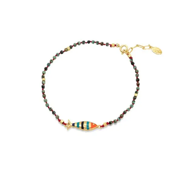 ATELIER PETITES PIERRES Izzy Fish Anklet - Gold