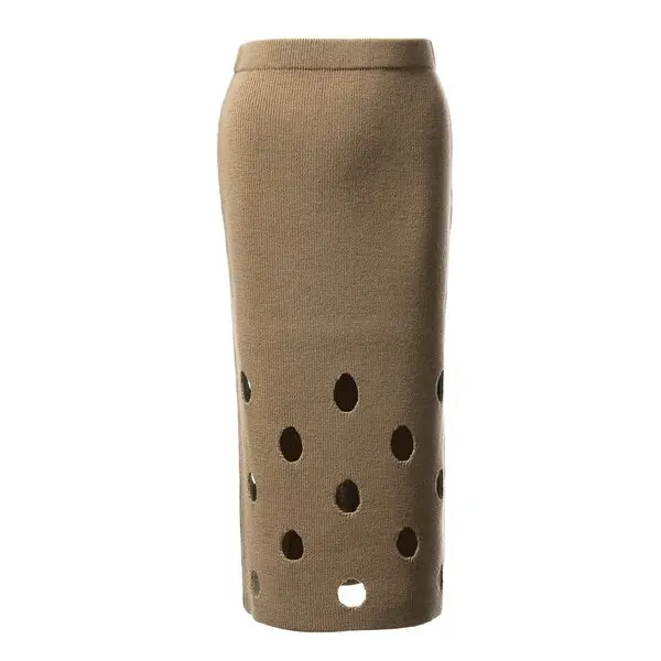 FULLY FASHIONING Bria Skirt Khaki - Brown