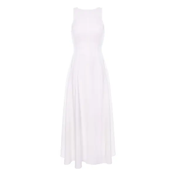 CONCEPT A TROIS Off Shoulder, Midi Dress - White