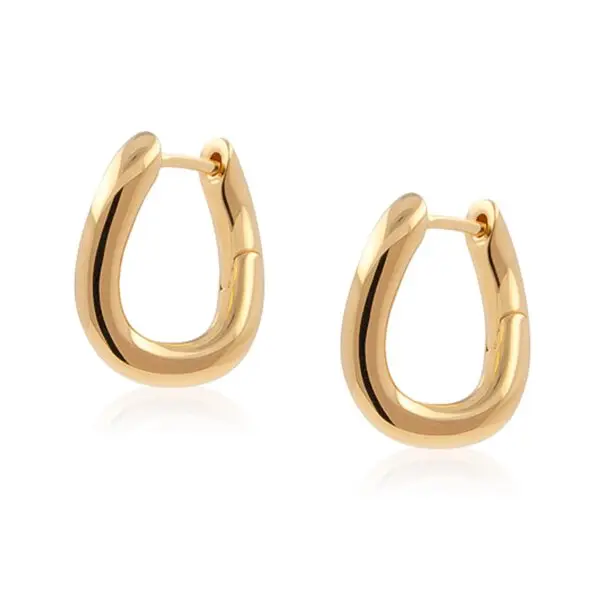 Côté Caché Slight Twist Huggie Hoop Earrings - Gold