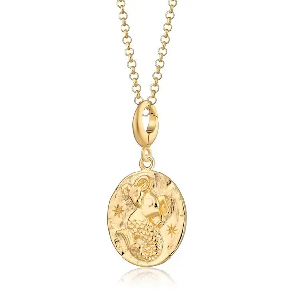LILY CHARMED Plated Capricorn Zodiac Charm Necklace Star Sign Necklace - Gold