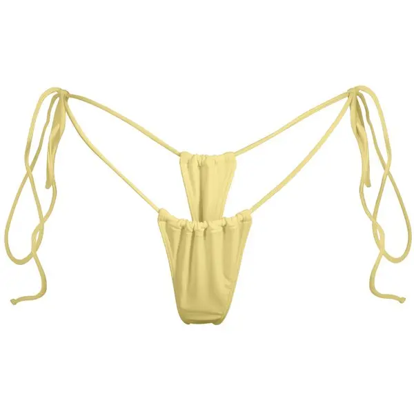 MINIMALE ANIMALE Sanctuary Tassel Thong Bikini Bottom Colada - Yellow