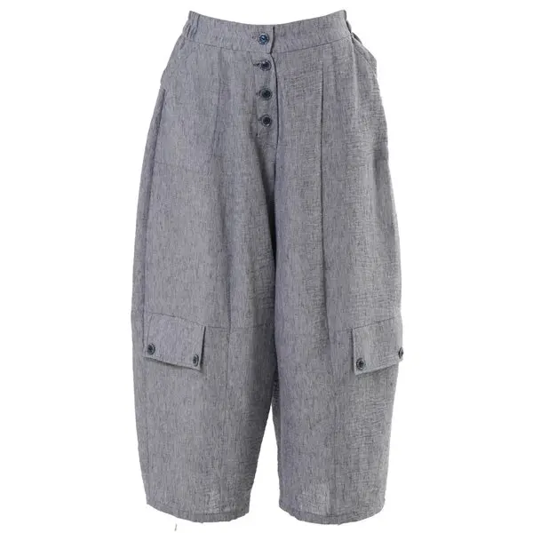 METAMORPHOZA Wide-leg Pants With Linen - Grey
