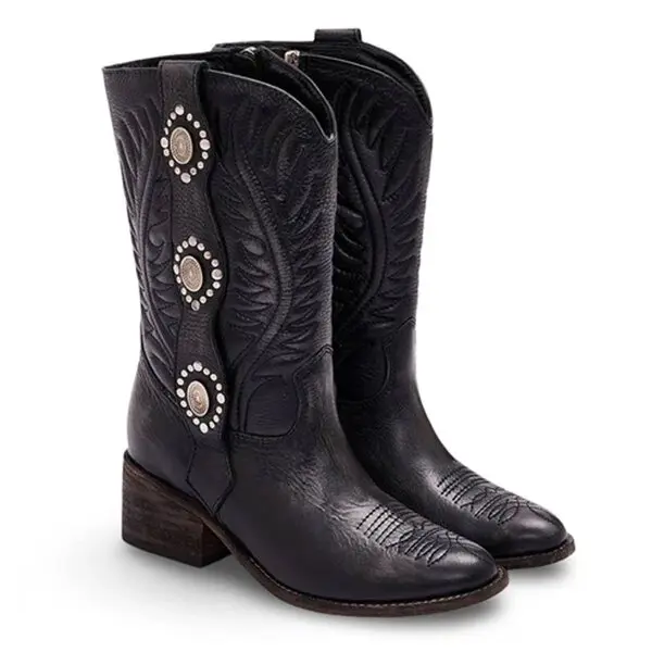CLARA BARCELO Serendipity Leather Boots - Black