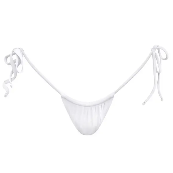 MIHARO Calliope Tie String Bikini Bottoms - White
