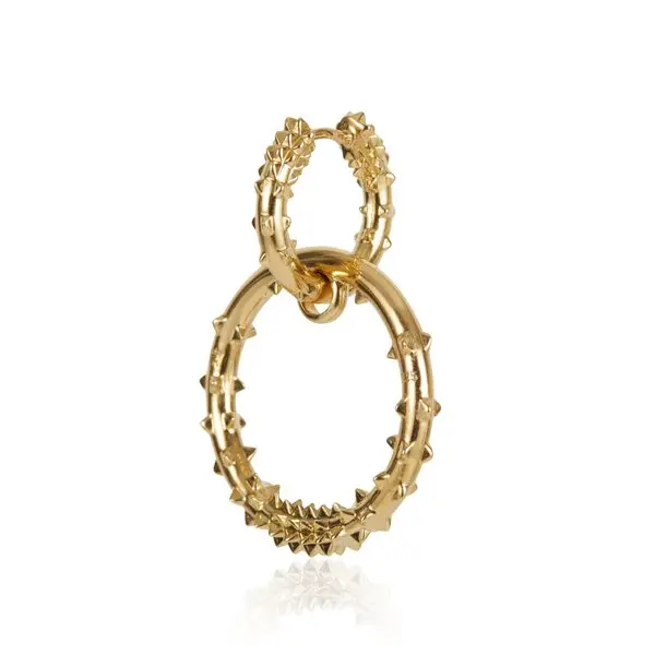 KASUN LONDON Double Hoop Earring - Gold