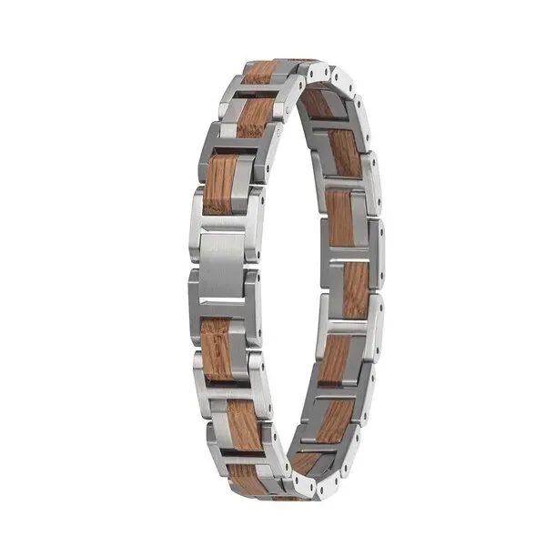 WAIDZEIT Grey / Brown Elet Bracelet Barrique & Silver - Grey/brown
