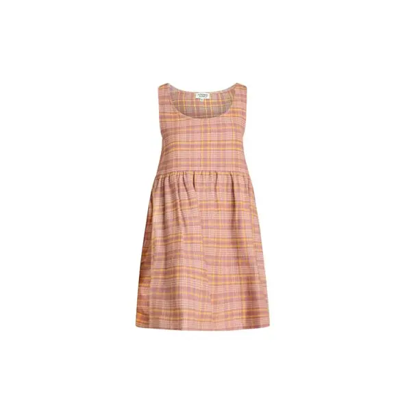 KNOWN SUPPLY Babydoll Flannel Dress Glenwood Blossom Plaid - Pink