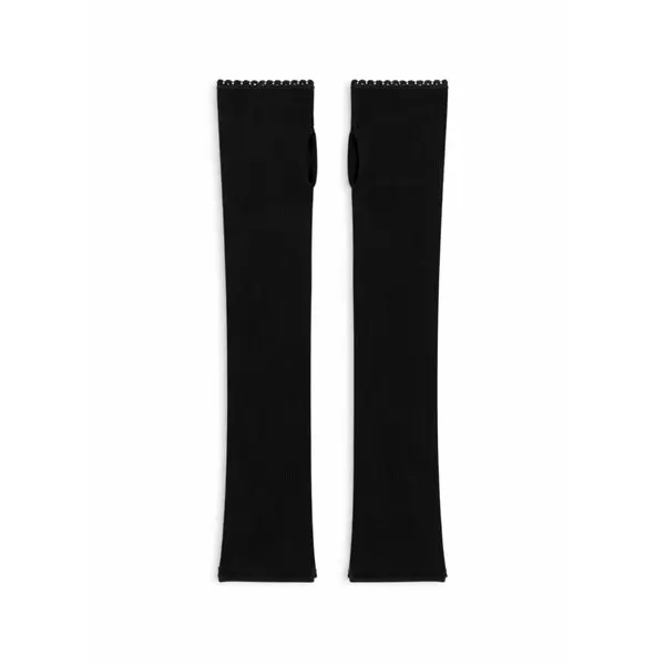 NO COMMENT Fauve Mittens - Black