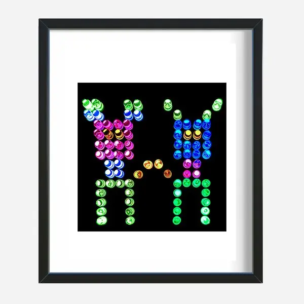 X ILONA BLUE Black / Green Cosmic Lovers Original Art Limited Edition Archival Print - Black/green