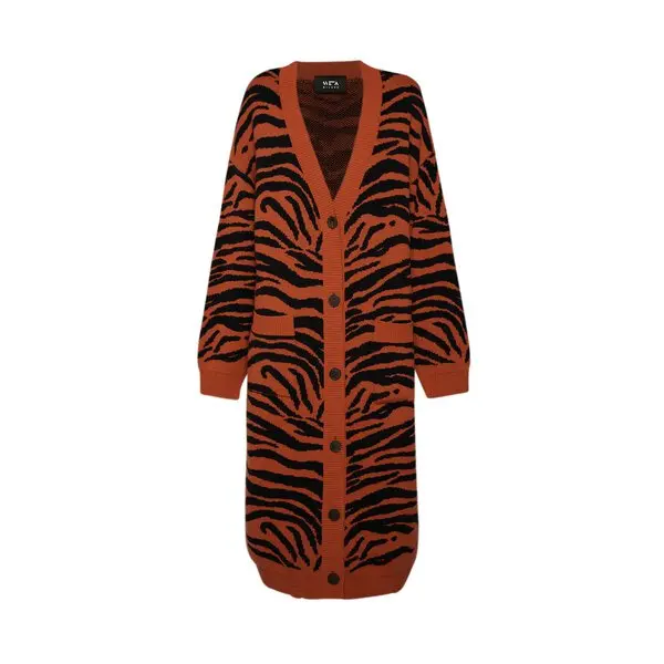 SVETA MILANO Wendy Long Cardigan Orange/black - Black/orange