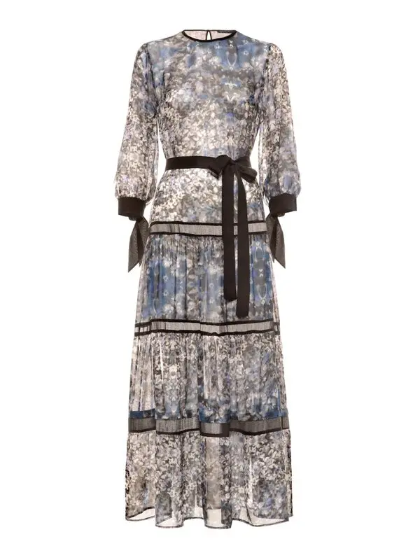 HELENE GALWAS Benita Maxi Floral Silk Dress