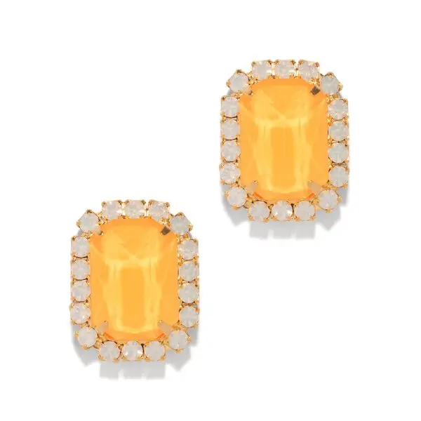 THE PINK REEF Gem Stud In Neon Orange - Pink