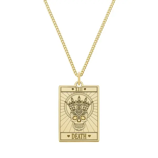 CARTERGORE Small 9ct 375 “death” Tarot Card Necklace - Gold