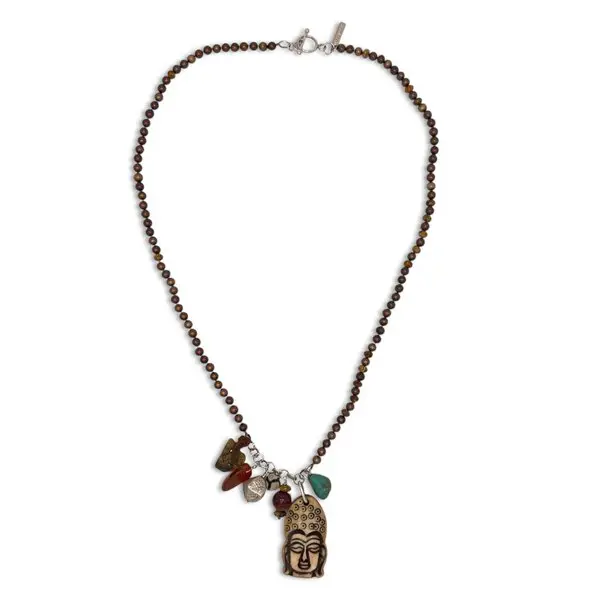 JAREDJAMIN Buddha Meanderings Beaded Necklace - Brown