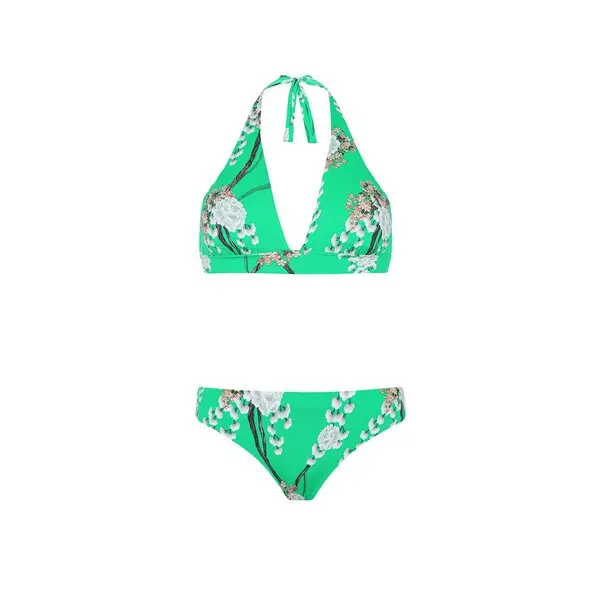 AGUACLARA Jade Missy Halter Classic Bottom - Green