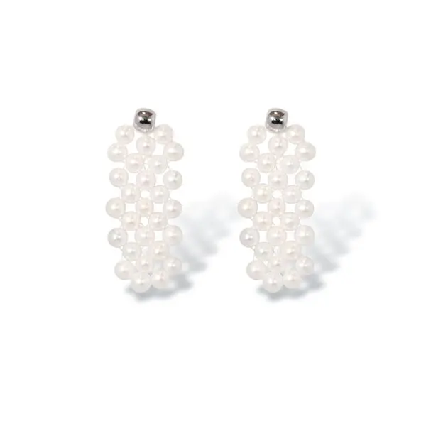 NINEMOO Pearl Weave Earrings - White