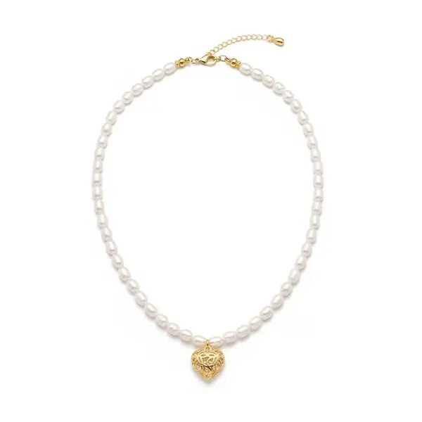 ANGEL BAROCCO En Heart Freshwater Pearl Necklace - Gold