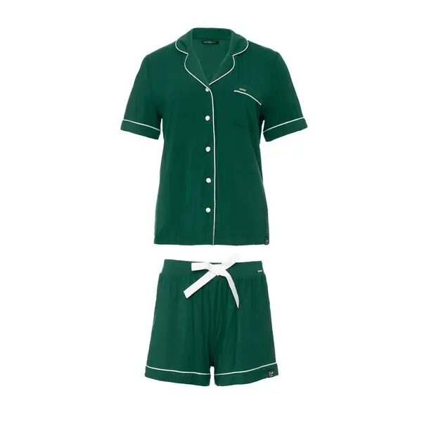 PRETTY YOU Bamboo Shirt Short Set - Green