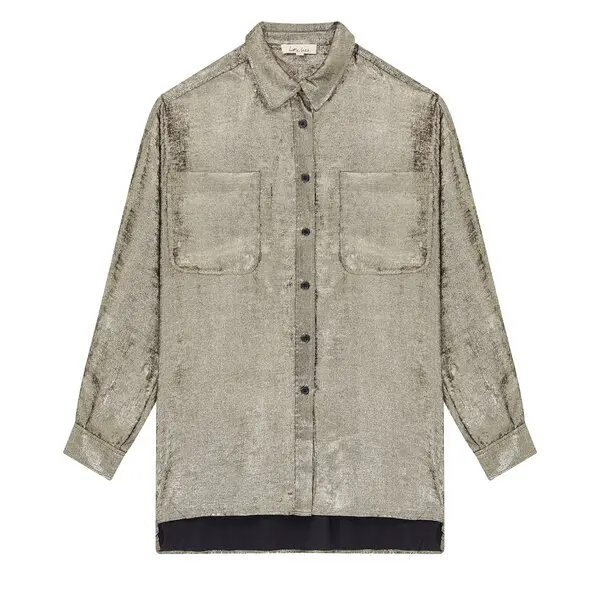 LITTLE LIES Luna Metallic Shirt - Gold